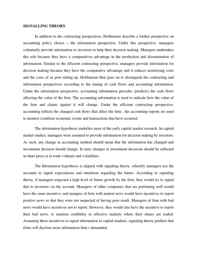 Signalling Theory Godfrey | PDF