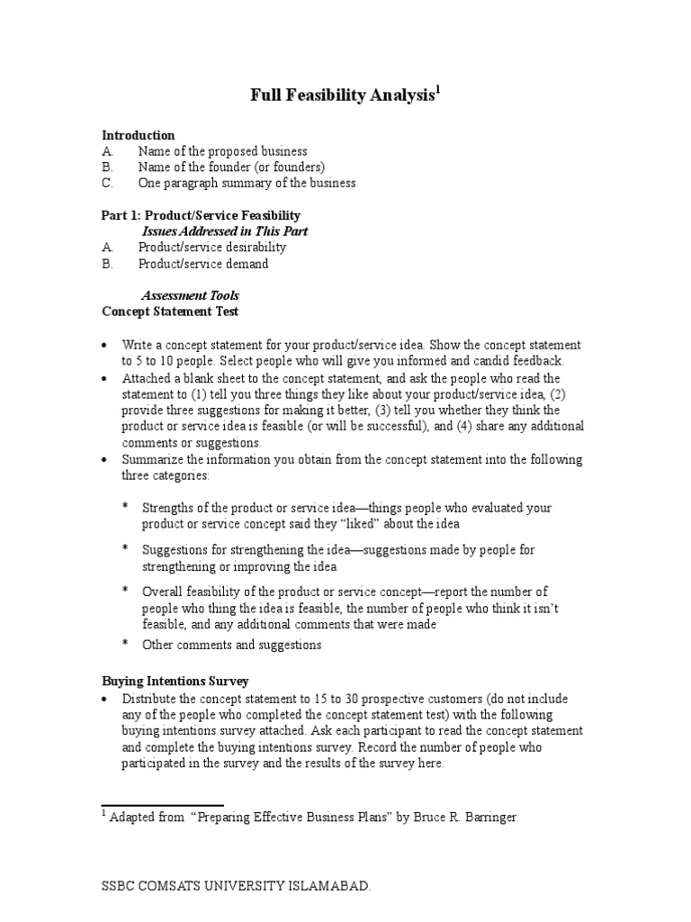 Full Feasibility Analysis | PDF | Startup Company | Small Business ...