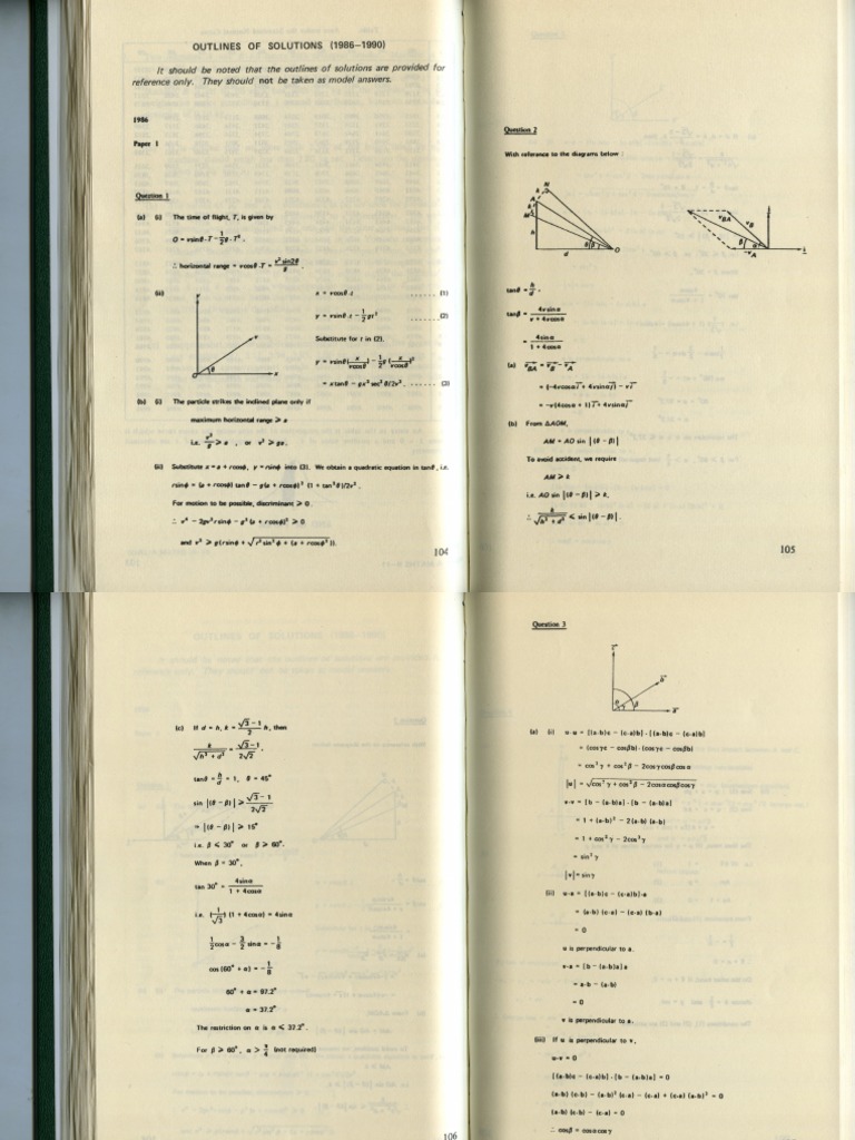 1986 AL Applied Mathematics Paper 1, 2 - Solutions | PDF | Schools ...