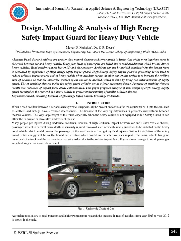 Design, Modelling & Analysis of High Energy Safety Impact Guard For ...
