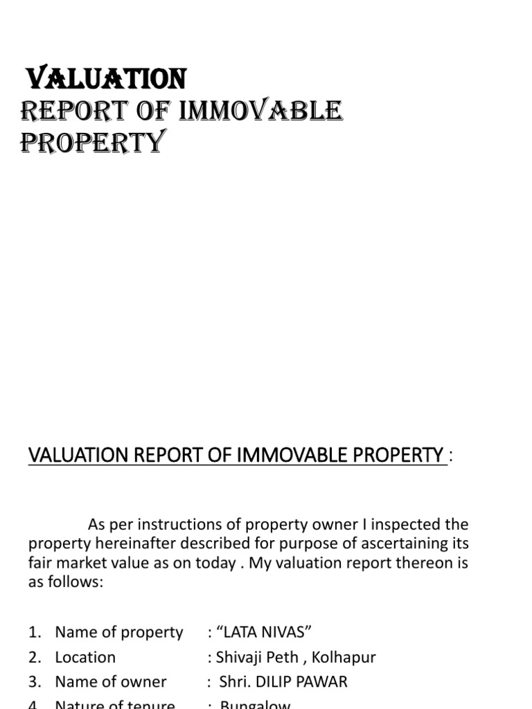 Valuation Report of Immovable Property Final | PDF | Wall | Building ...