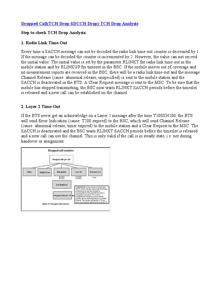 Step To Check TCH Drop Analysis. 1. Radio Link Time-Out | PDF | Antenna ...