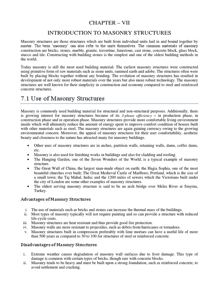 Introduction To Masonry Structures | PDF | Masonry | Brick