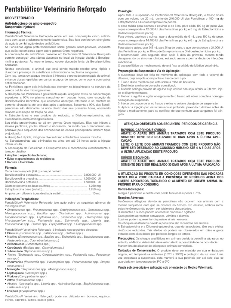 Pentabiotico Pequeno Reforcado | PDF | Penicilina | Microbiologia