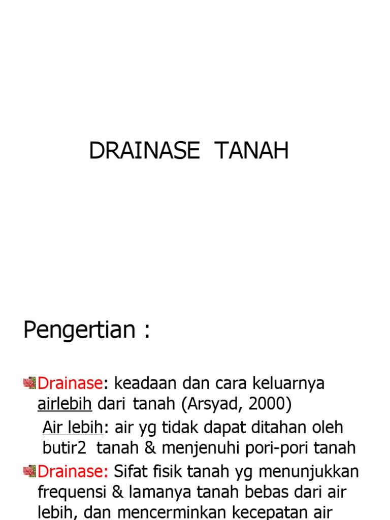 Sistem dan Kelas Drainase Tanah | PDF