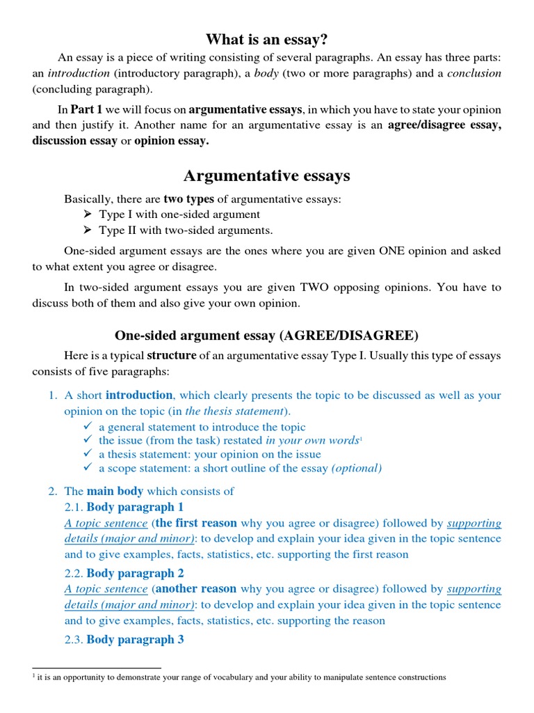 Essay AGREE DISAGREE | PDF | Essays | Reason