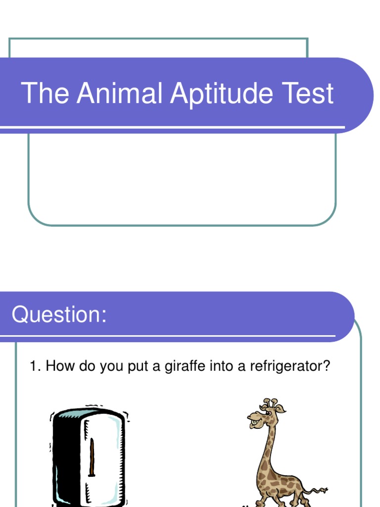 The Animal Aptitude Test | PDF