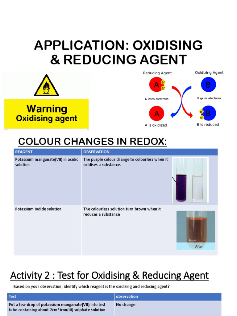 Potassium Iodide: Oxidizing vs Reducing Agent | PDF