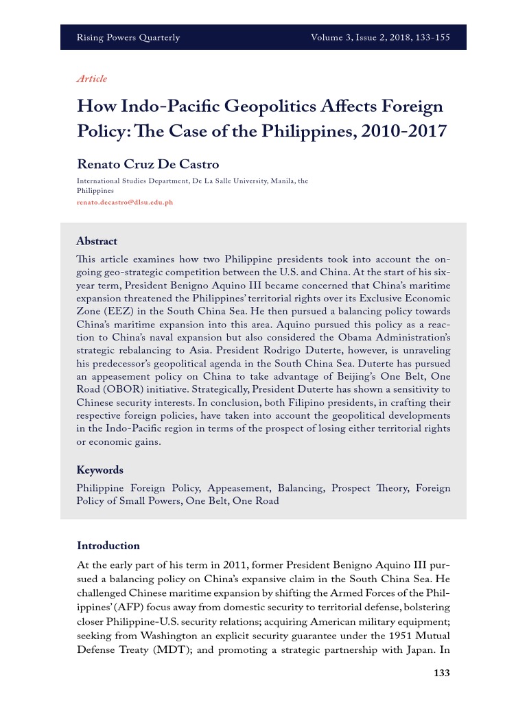 How Indo-Pacific Geopolitics Affects Foreign Policy: The Case of The ...