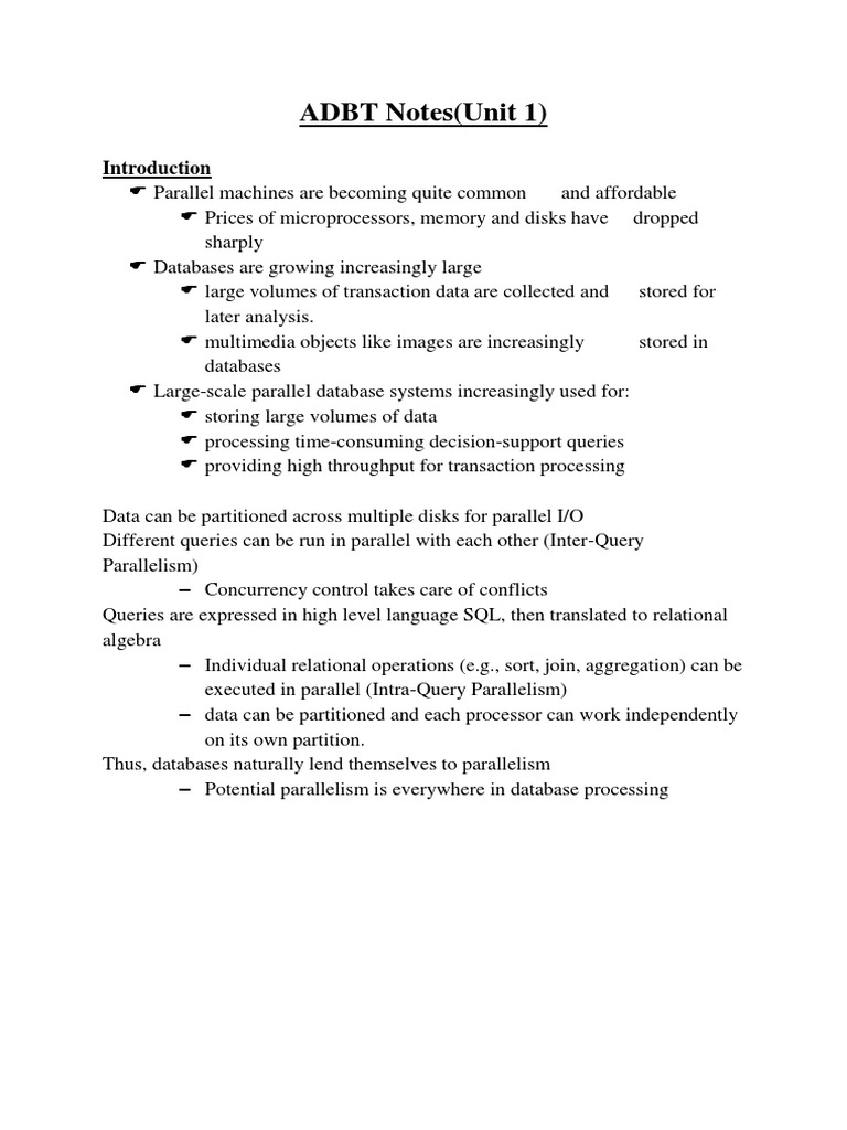 Parallel Database Pdf Parallel Computing Databases 4686