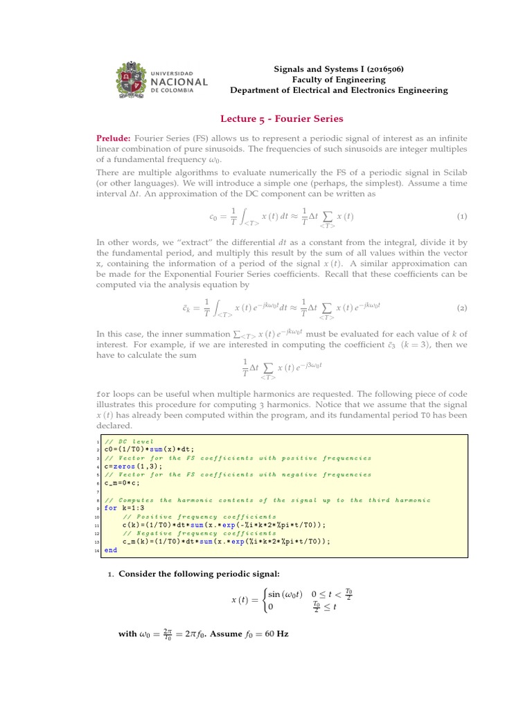 DC Component and EFS Coefficients | PDF | Fourier Series | Fourier ...