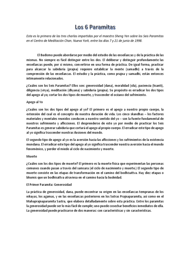 Los 6 Paramitas | PDF | zen | Śūnyatā