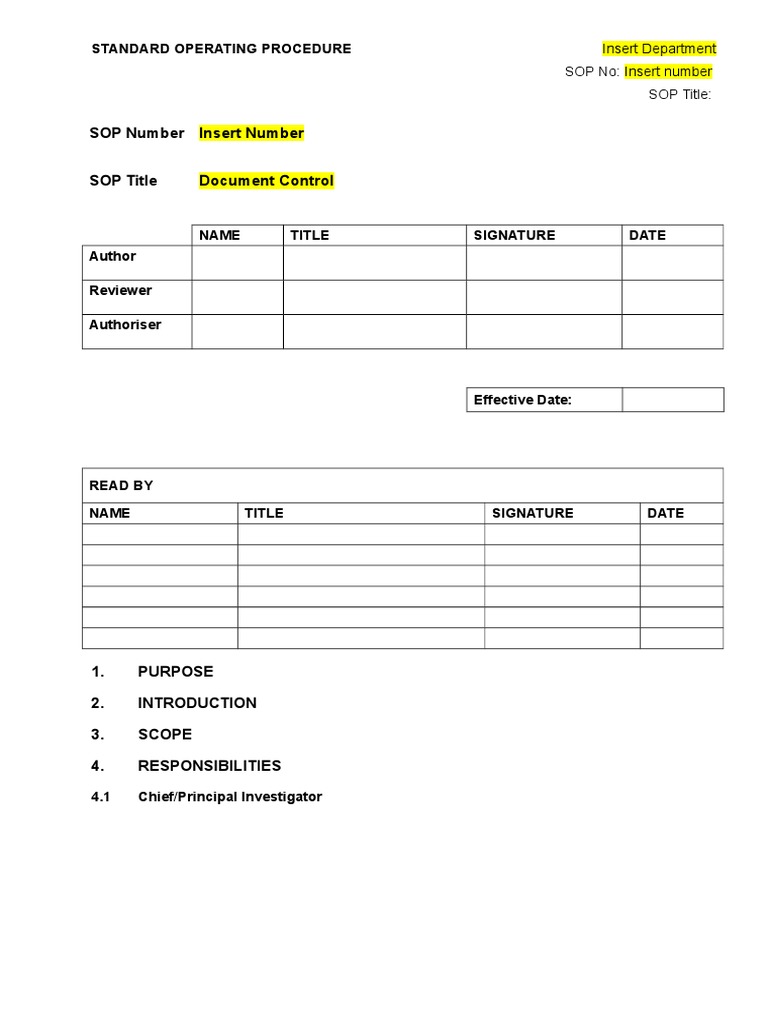 SOP Templates 02 | PDF