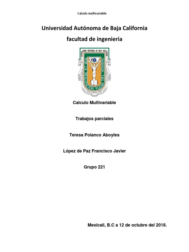 Calculo Multivariable. | PDF | Vector Euclidiano | Cálculo