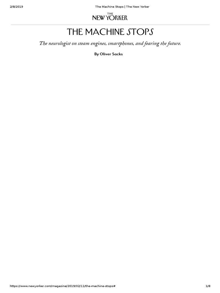 The Machine Stops - The New Yorker | PDF | Young Adult