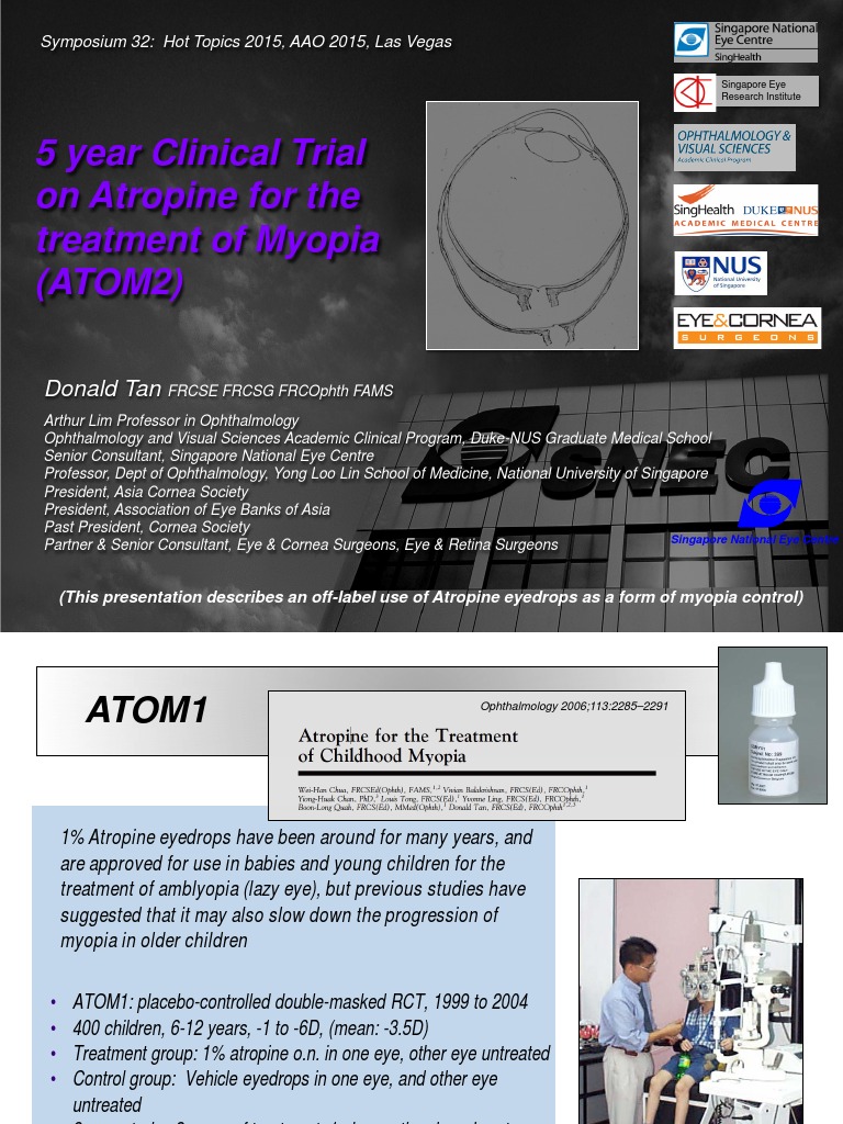 Myopia Control with Atropine Study | PDF | Senses | Vision