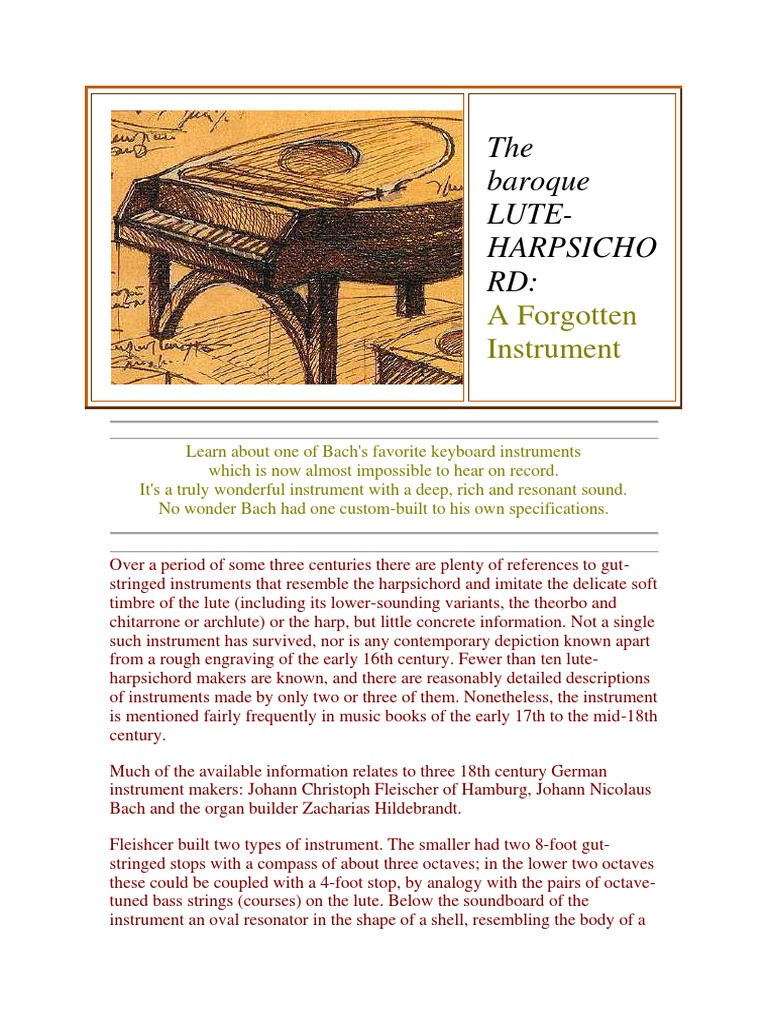 BWV 997 Lautenwerk | PDF | String Instruments | Harpsichord