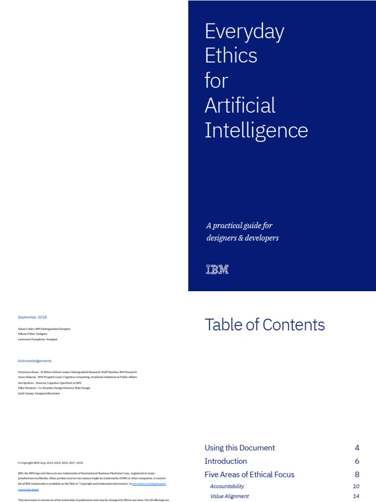 Everyday Ethics For AI (IBM 2018) | PDF | Bias | Artificial Intelligence