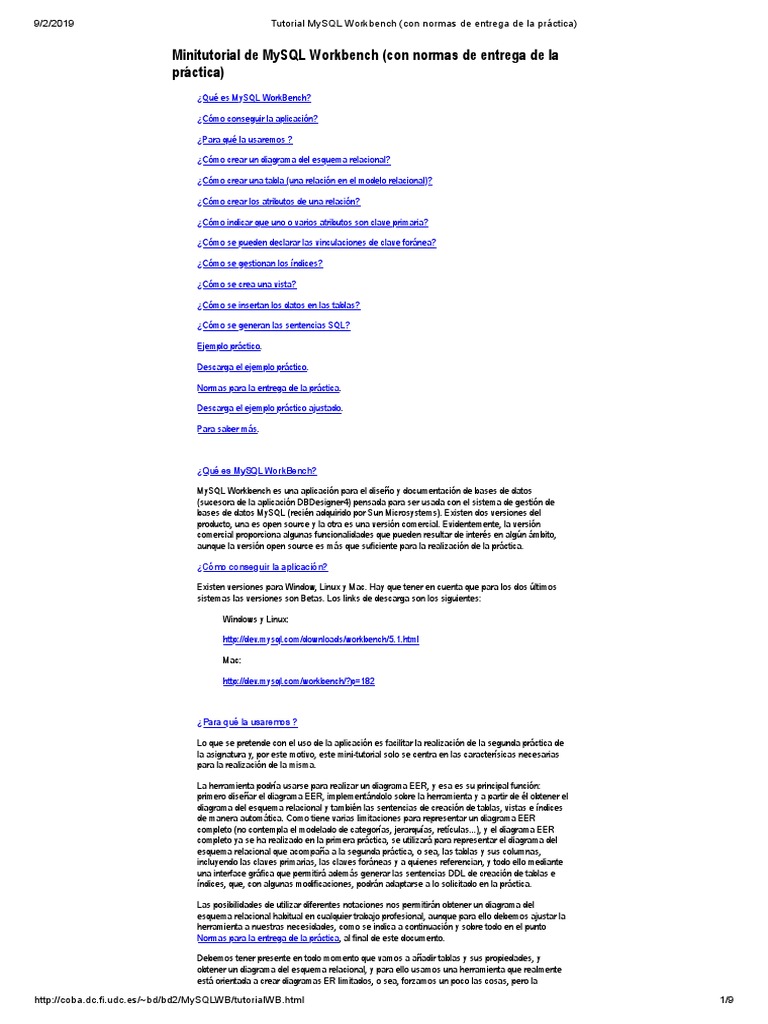 Tutorial MySQL Workbench (Con Normas de Entrega de La Práctica) | PDF ... Tutorial MySQL Workbench (Con Normas de Entrega de La Práctica) | PDF ...