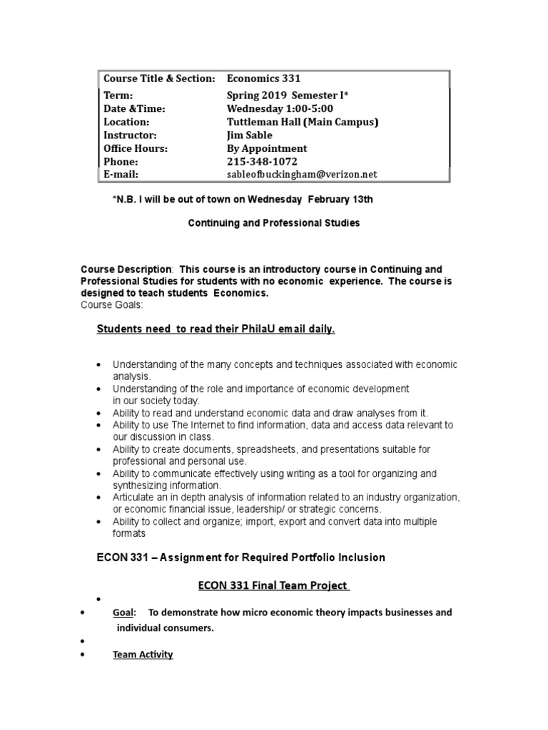 ECON 331 Final Team Project | PDF | Homework | Economics