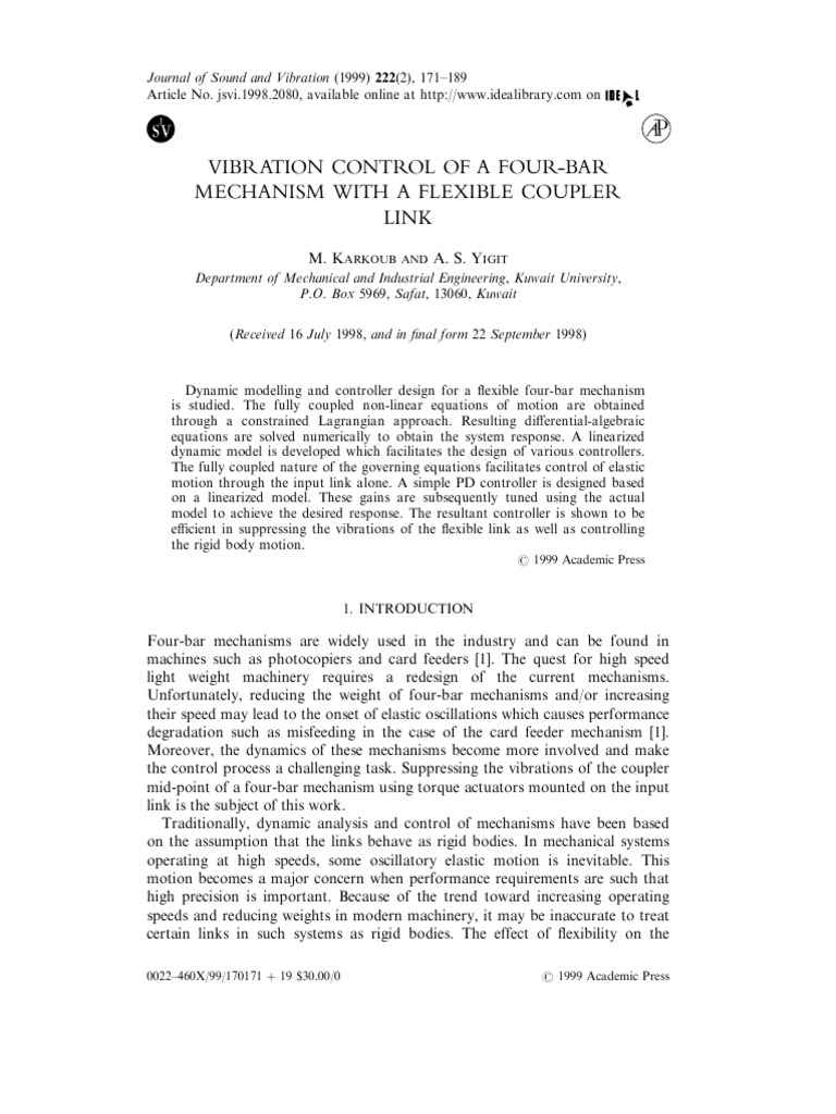 Four Bar Mechanism | PDF | Control Theory | Elasticity (Physics)
