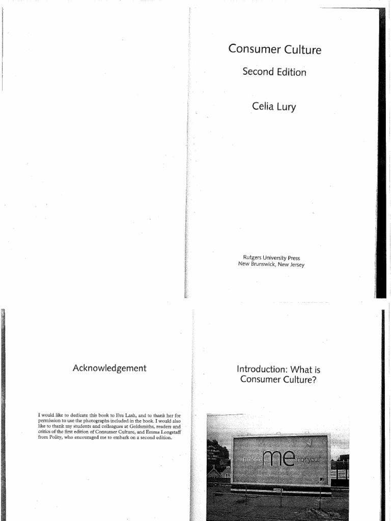 Lury, Celia. Consume Culture | PDF