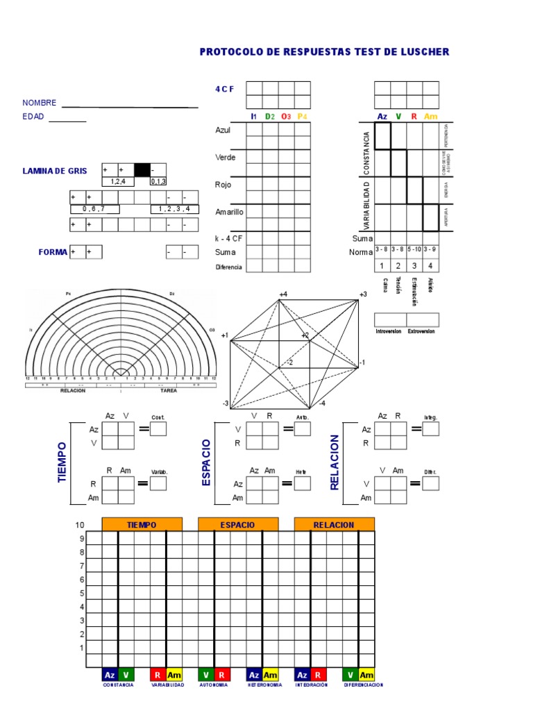 Ficha de Test de Luscher | PDF | Recopilación de datos | Sicología