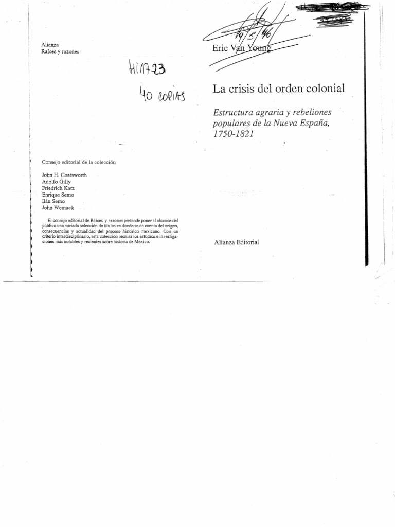 Van Young - La Crisis Del Orden Colonial (Cap 3) | PDF