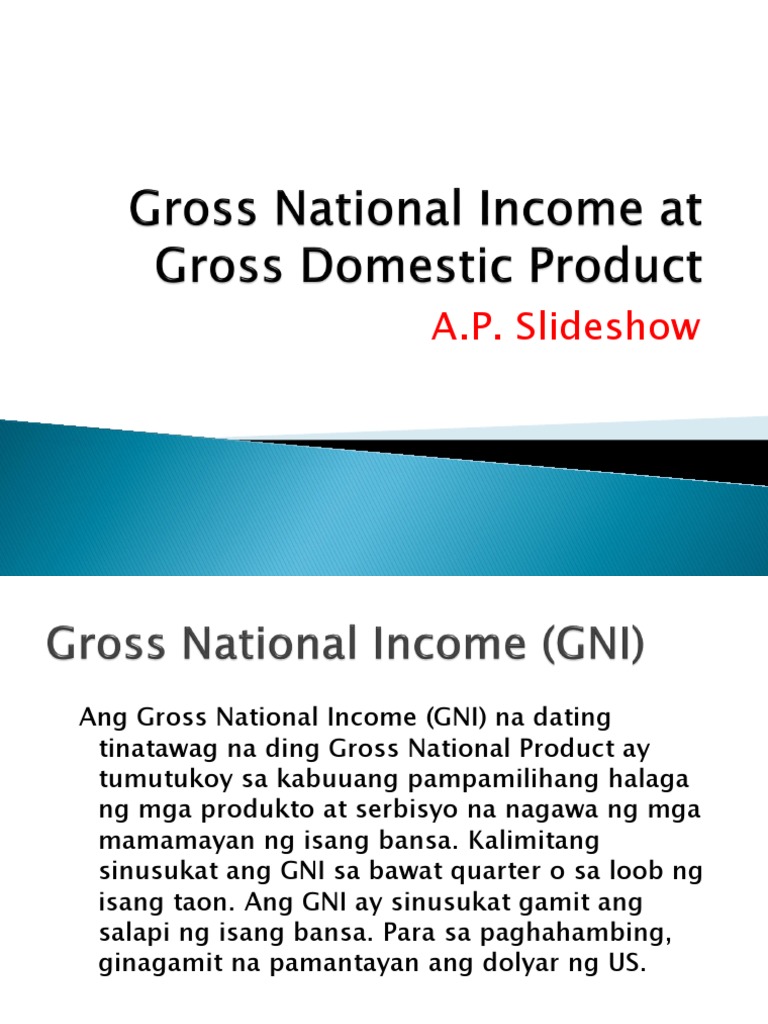 GDP at GNI Powerpoint | PDF