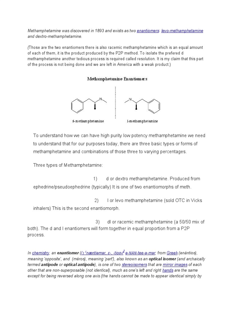 Methamphetamine Enantiomers Explained | PDF | Physical Sciences | Chemistry