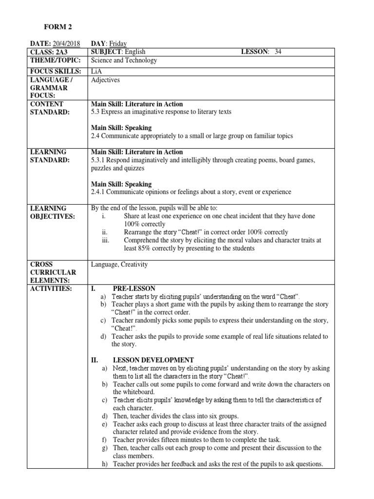 Lesson 34 Lia | PDF | Teachers | Curriculum