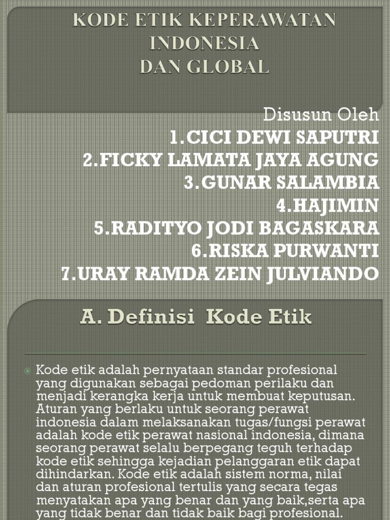 KODE ETIK KEPERAWATAN INDONESIA | PDF