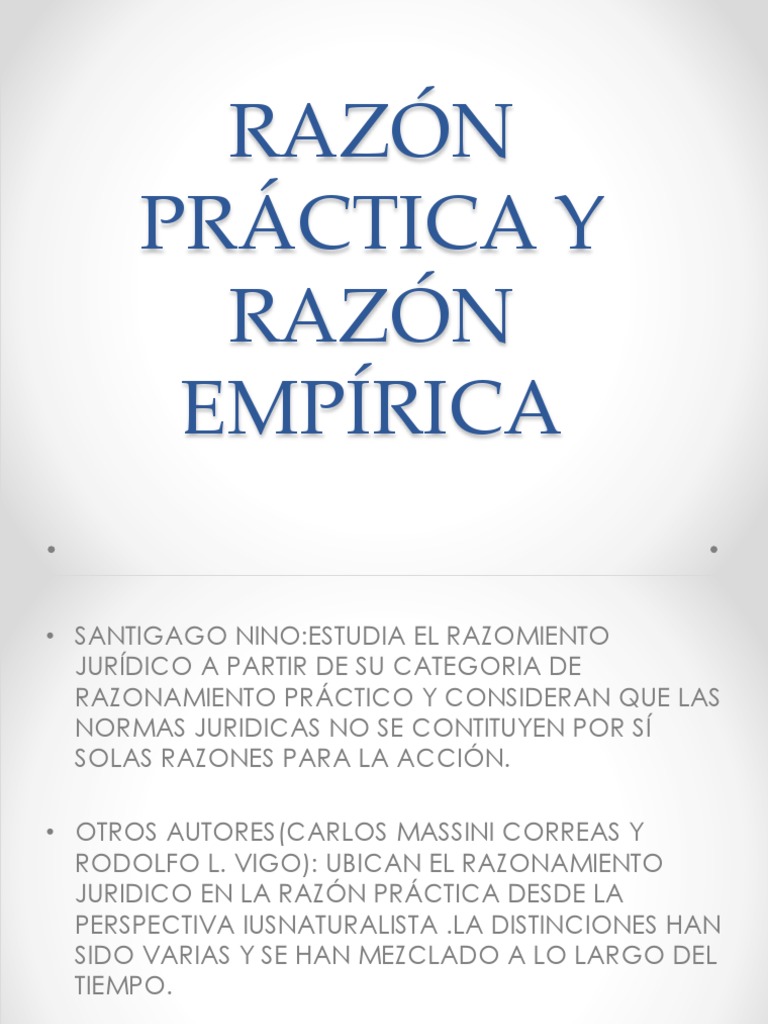 Razón Práctica y Razón Empírica | PDF