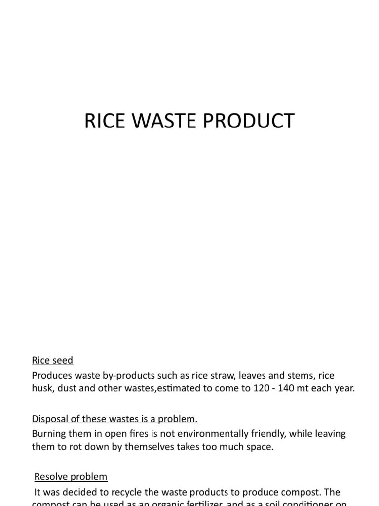 Turning Rice Waste into Organic Fertilizer: A Process for Converting ...