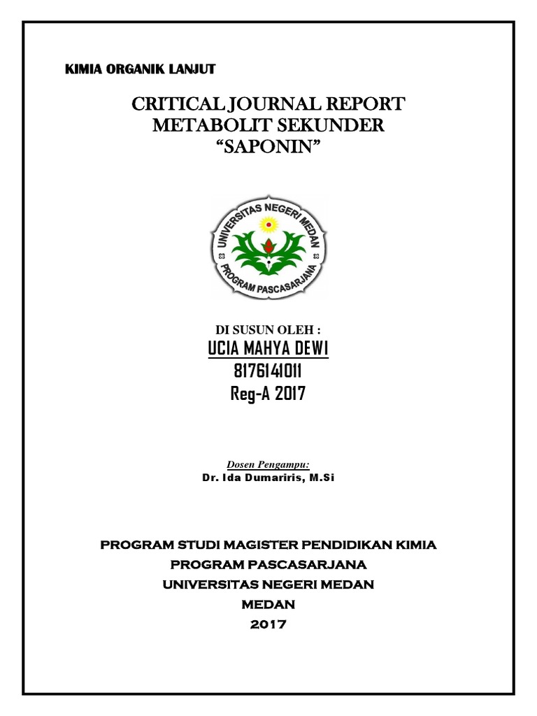 CRITICAL JOURNAL REVIEW Saponin | PDF