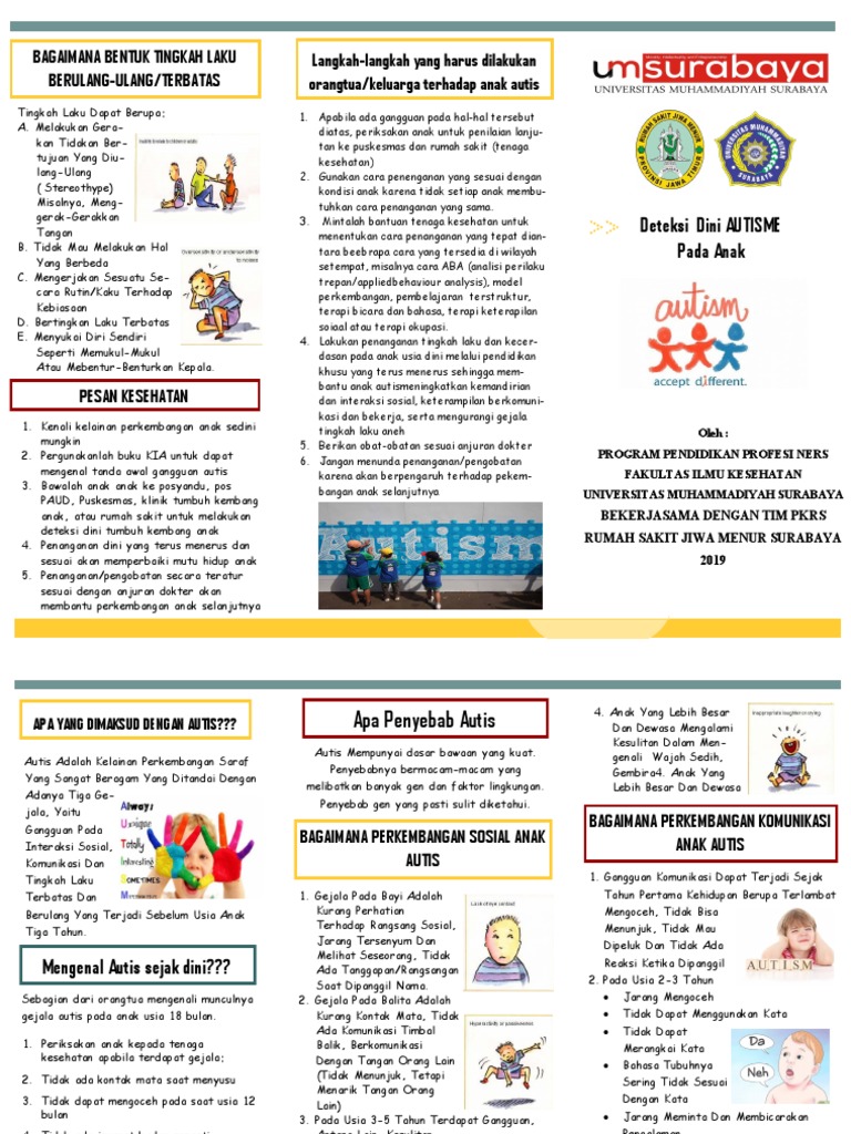 Leaflet Autisme (Deteksi Dini Autism) | PDF