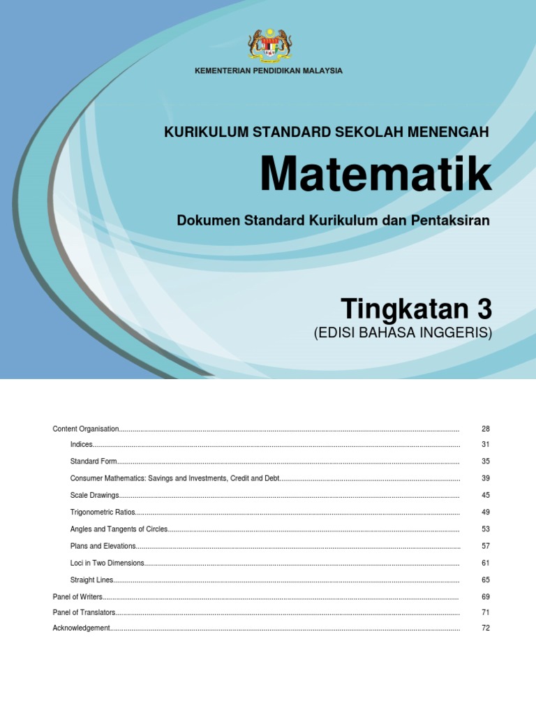 DSKP KSSM Mathematics Form 3 Edited | PDF | Trigonometric Functions ...