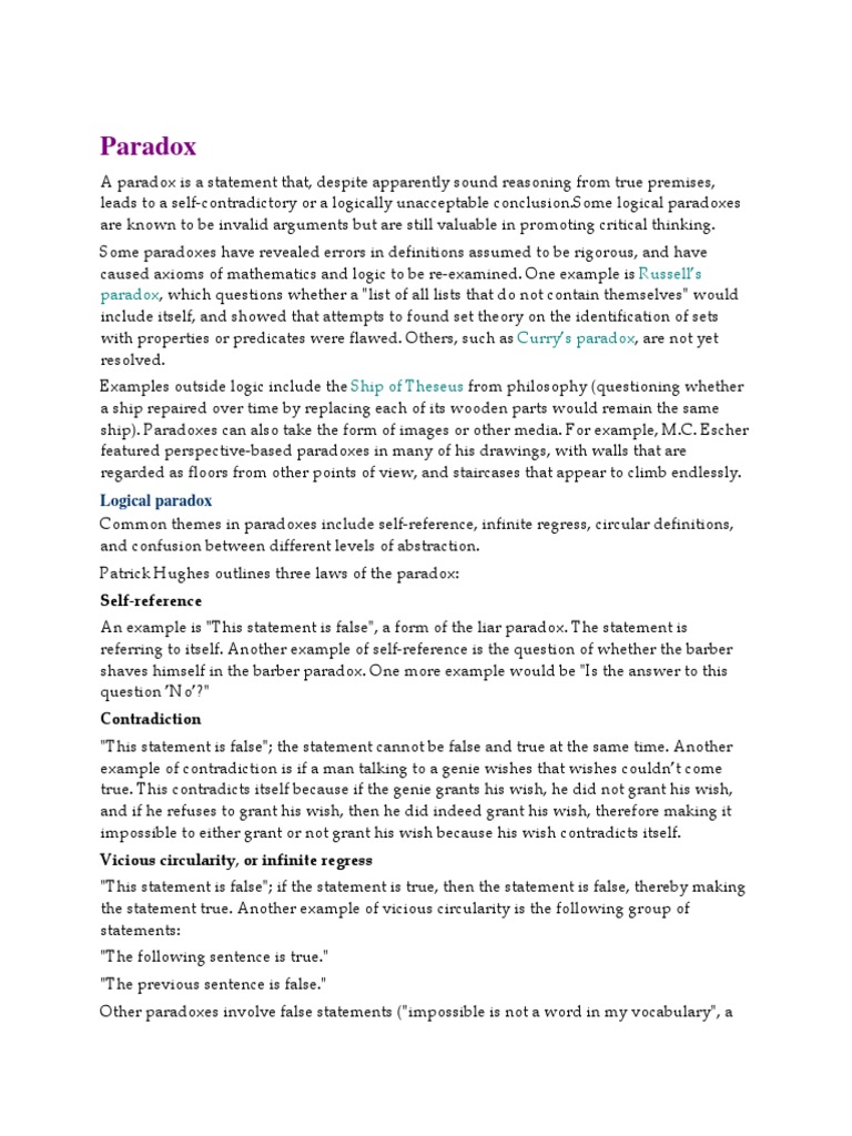 Paradox: Russell's Paradox Curry's Paradox Ship of Theseus | Download ...
