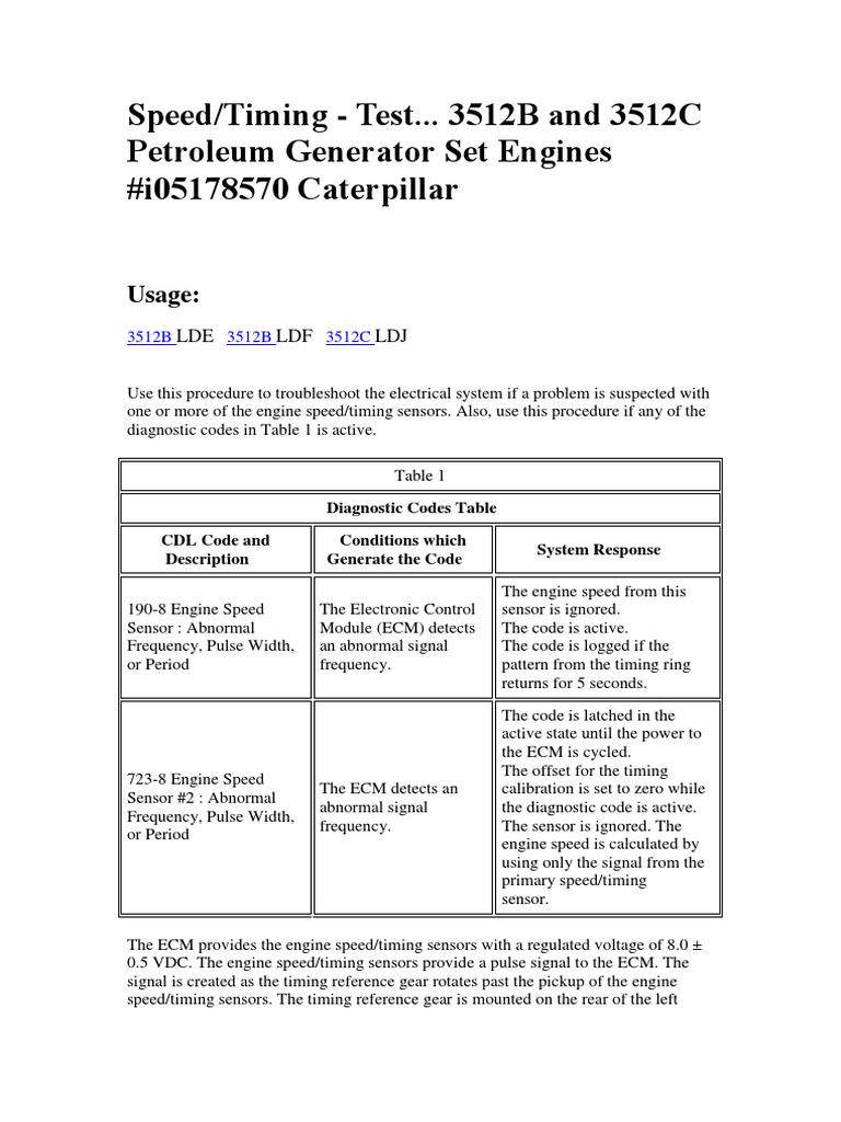 SpeedTiming - Test... 3512B and 3512C | PDF | Electrical Connector ...