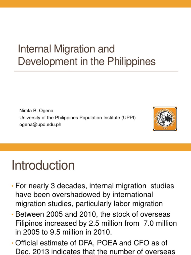 Internal Migration's Impact on Philippine Development | PDF | Human ...