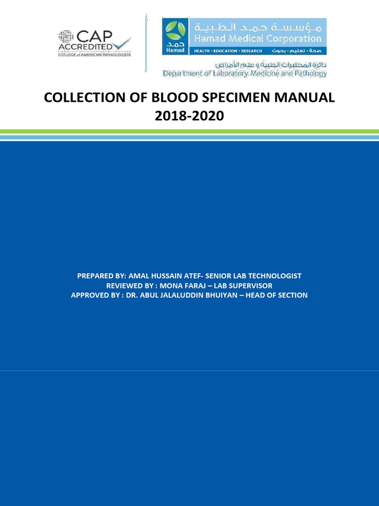 Blood Specimen Collection Guidelines | PDF | Intravenous Therapy ...