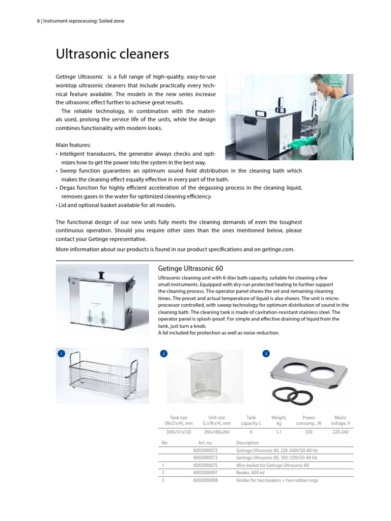 Getinge Ultrasonic Cleaner Specifications | PDF | Mains Electricity ...