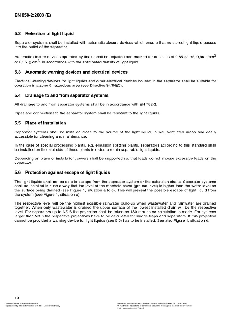 BS en 858-2-2003 Separator Systems For Light Liquids (3) 12 | PDF ...