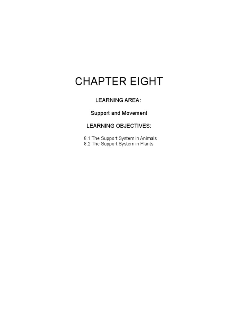 Chapter Eight: Learning Area: Support and Movement Learning Objectives ...