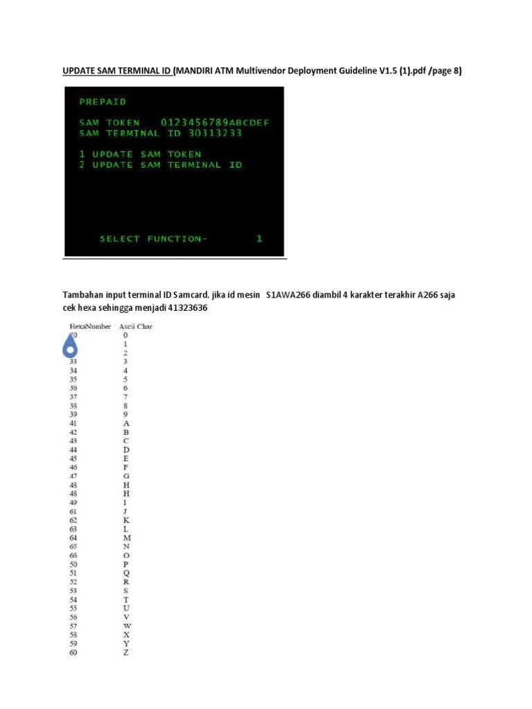 Update on SAM Terminal ID Process | PDF