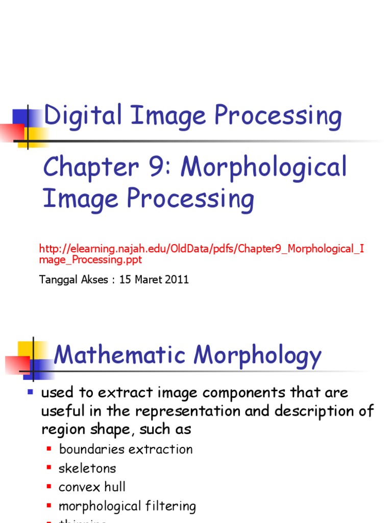 Chapter 9: Morphological Image Processing Digital Image Processing | Download Free PDF | Space ...