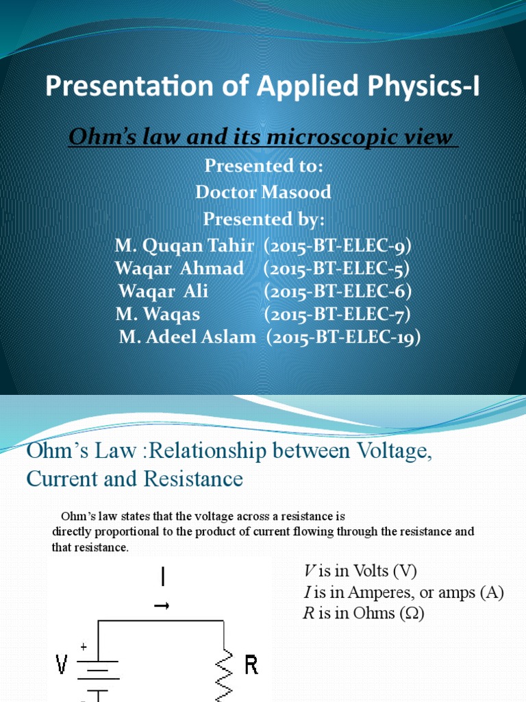 Understanding Ohm's Law in Physics | PDF | Volt | Electric Current