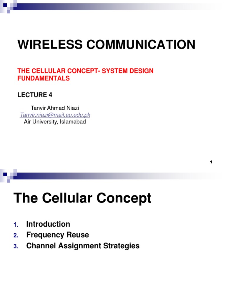 Lecture4the Cellular Concept Sys Design Fundamentales | PDF | Cellular ...
