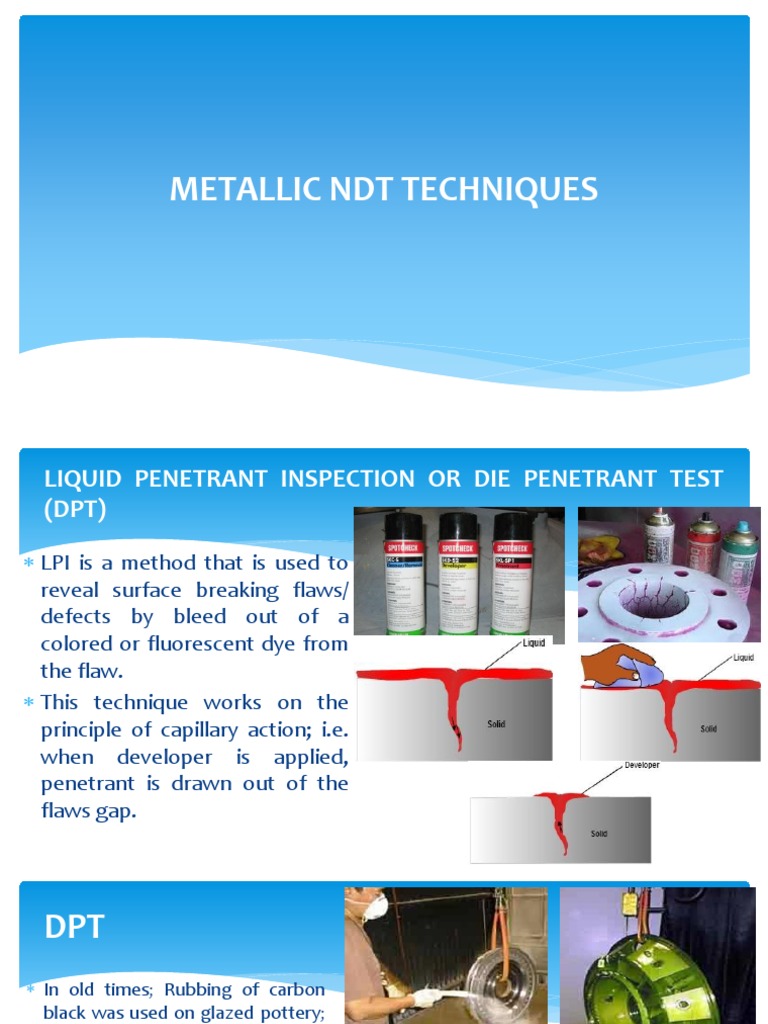 Presentation On Die Penetrant Testing | PDF | Ultrasound | Applied And ...
