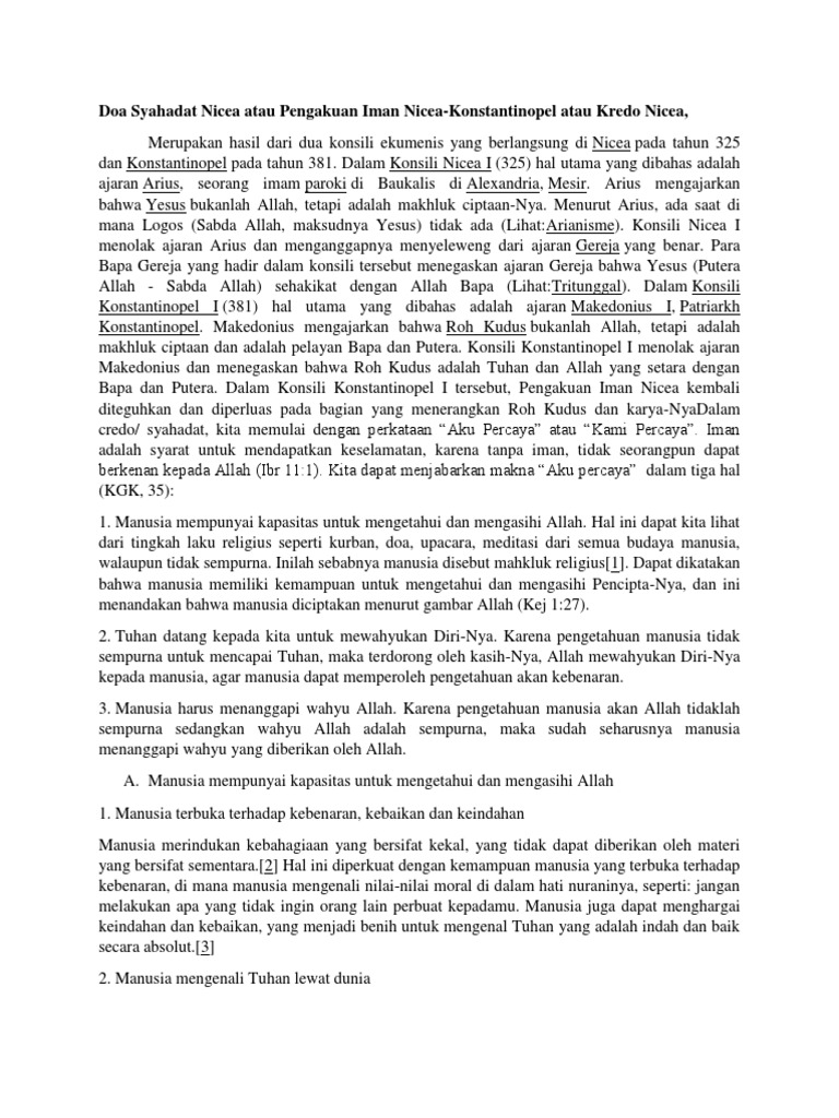 KREDO | PDF | Agama & Spiritualitas